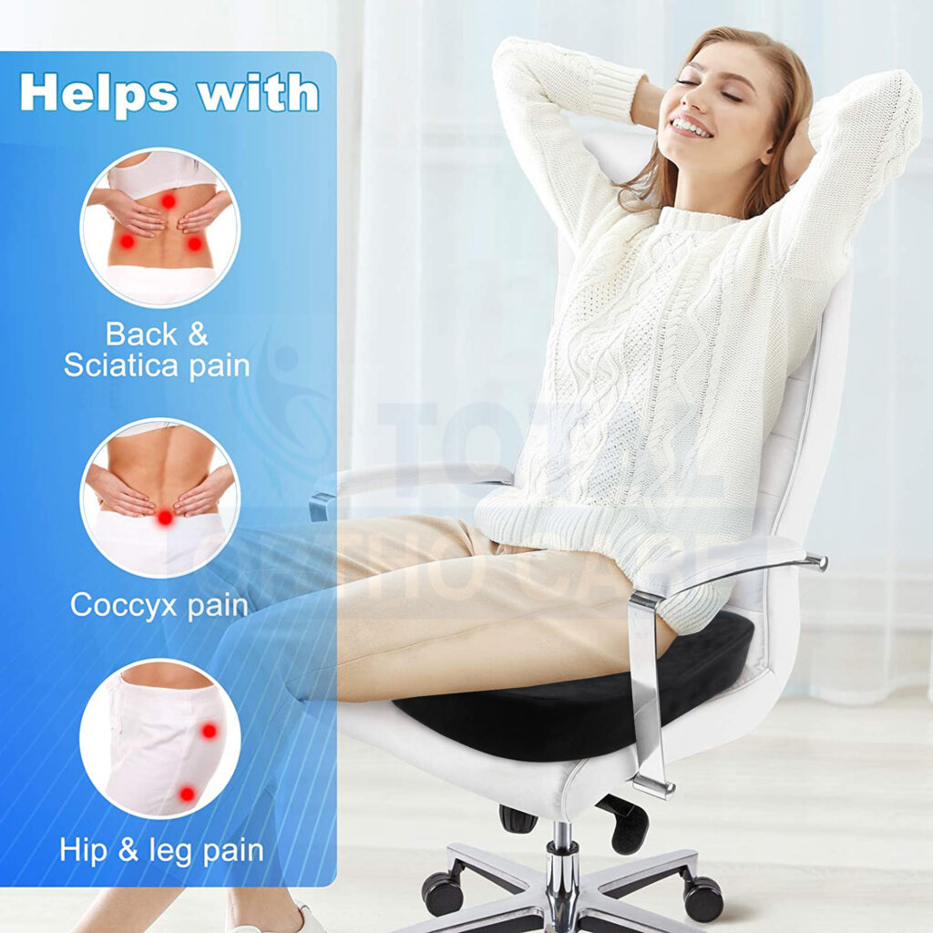Coccyx Cushion Seat for Tailbone Pain, Sciatica, Lower Back Support and ...